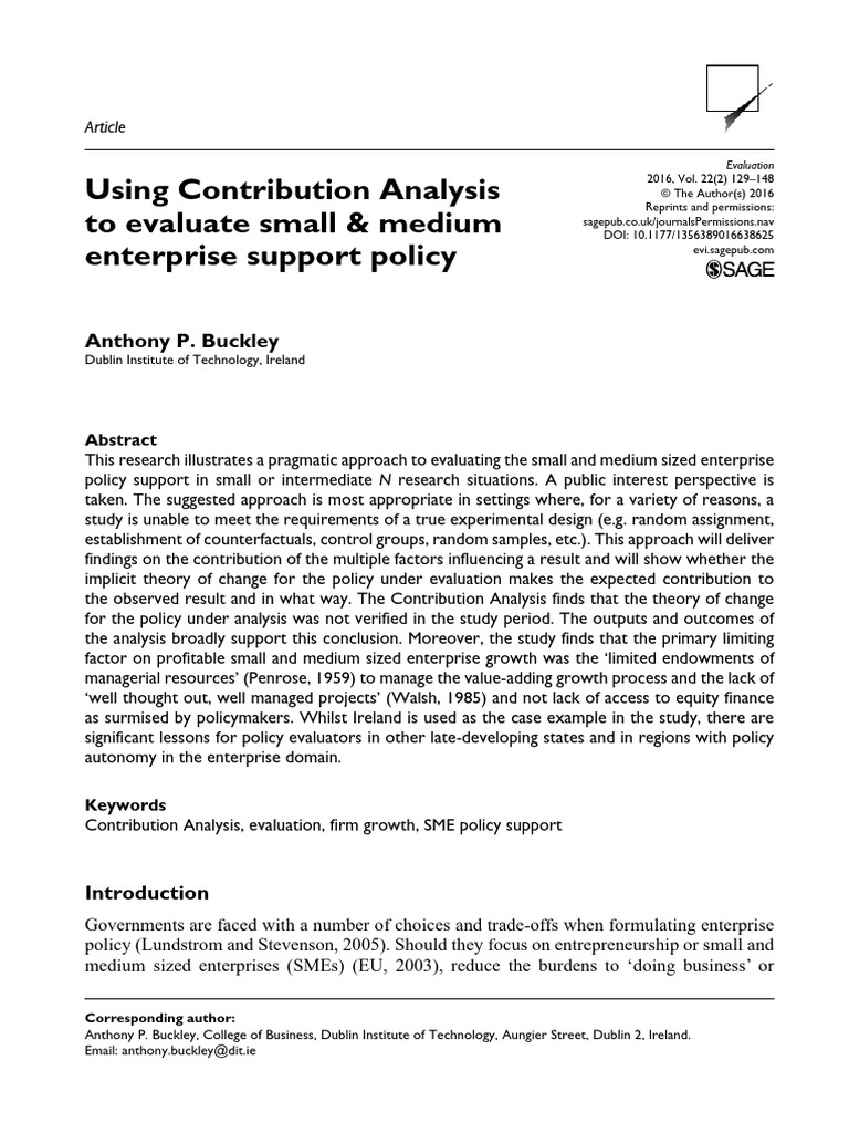 BUCKLEY 2016 Contribution Analysis | PDF | Venture Capital | Corporate ...