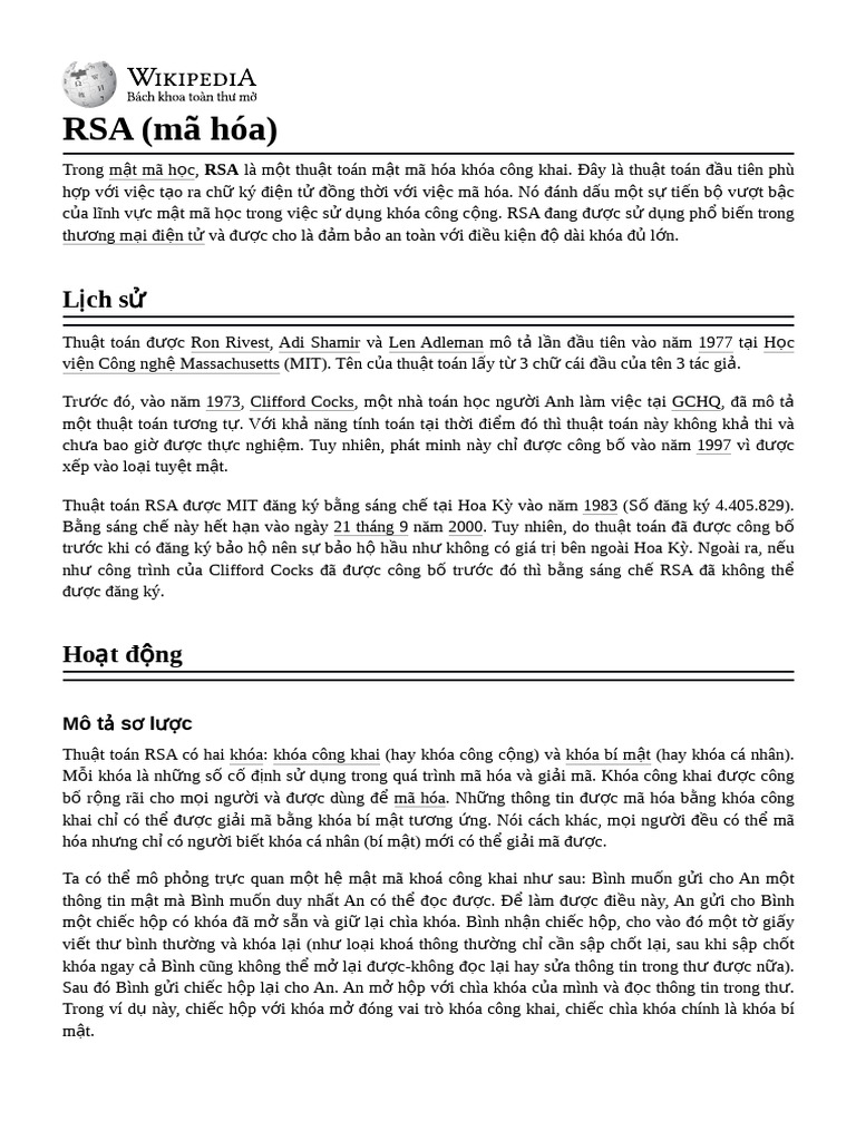 RSA (Mã Hóa) | PDF