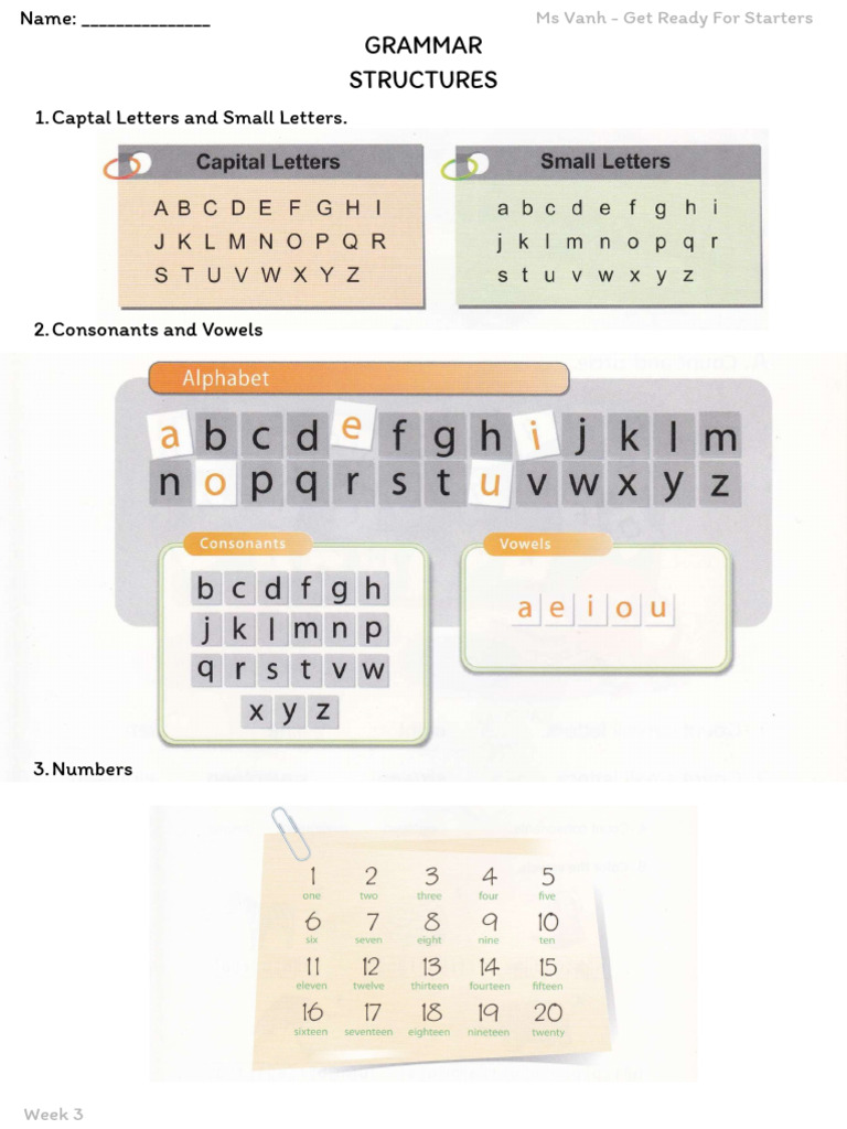 Week 3: Letters, Numbers, and Grammar | PDF