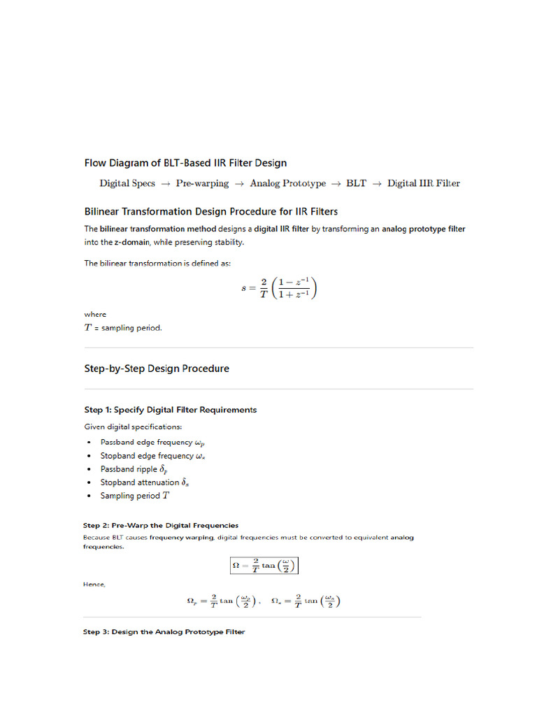 IIR Filter Design & FIR Response Analysis | PDF