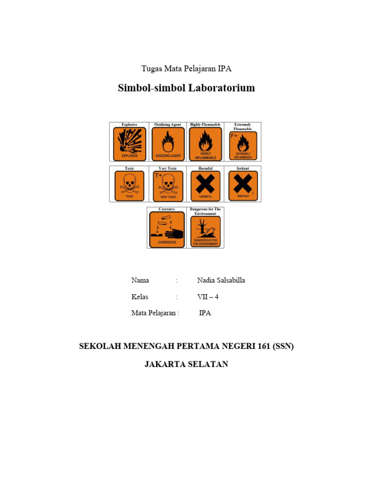 Simbol Bahaya Bahan Kimia Laboratorium | PDF