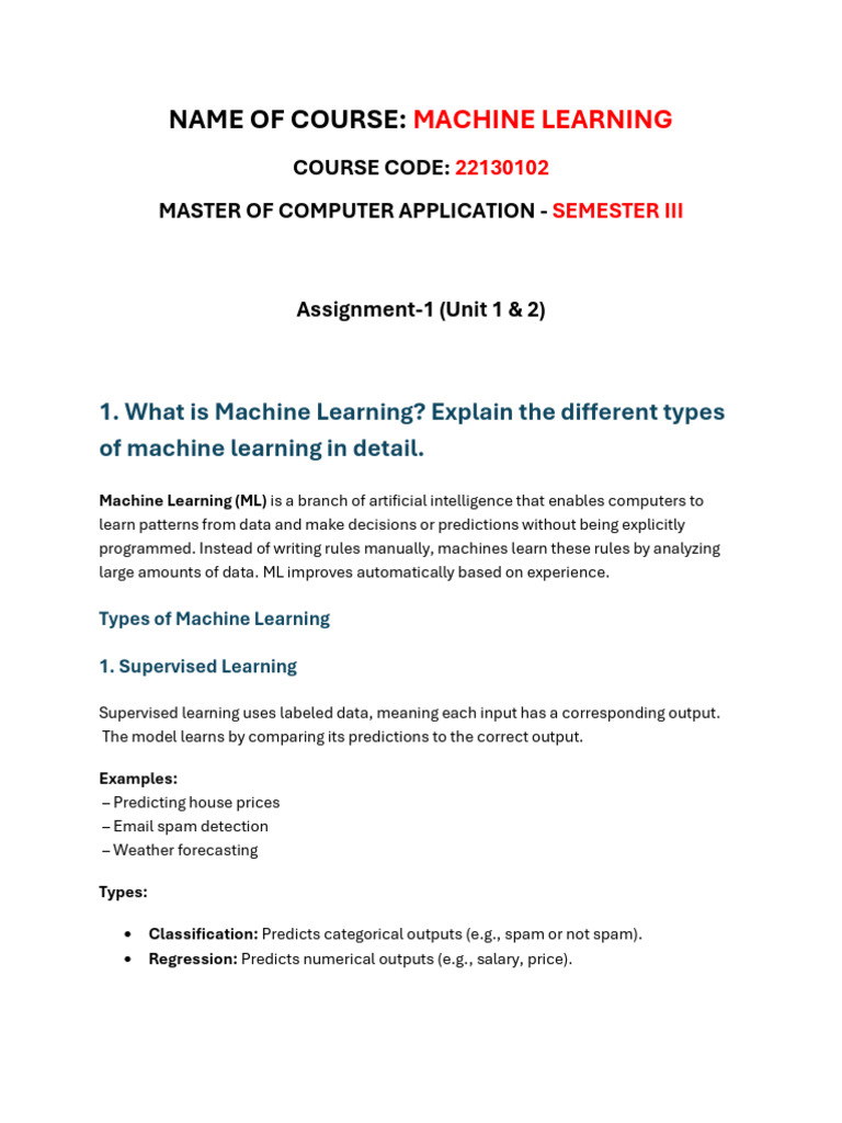Machine Learning | PDF | Machine Learning | Applied Mathematics
