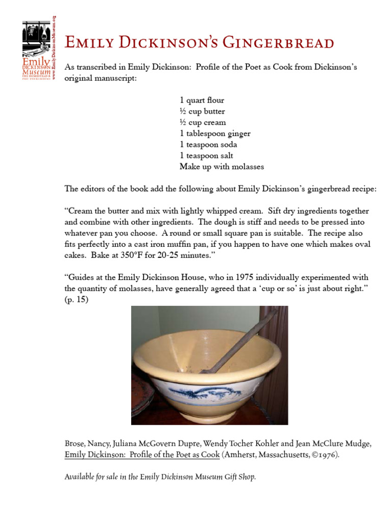 Emily Dickinsons Gingerbread | PDF