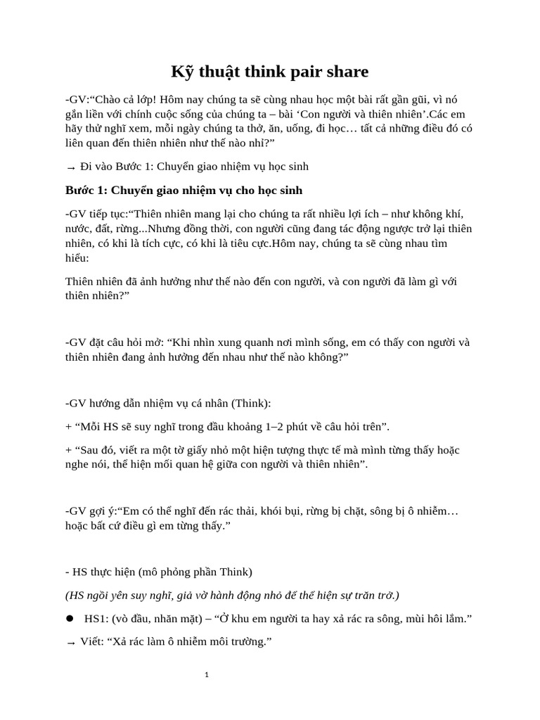 Think Pair Share | PDF