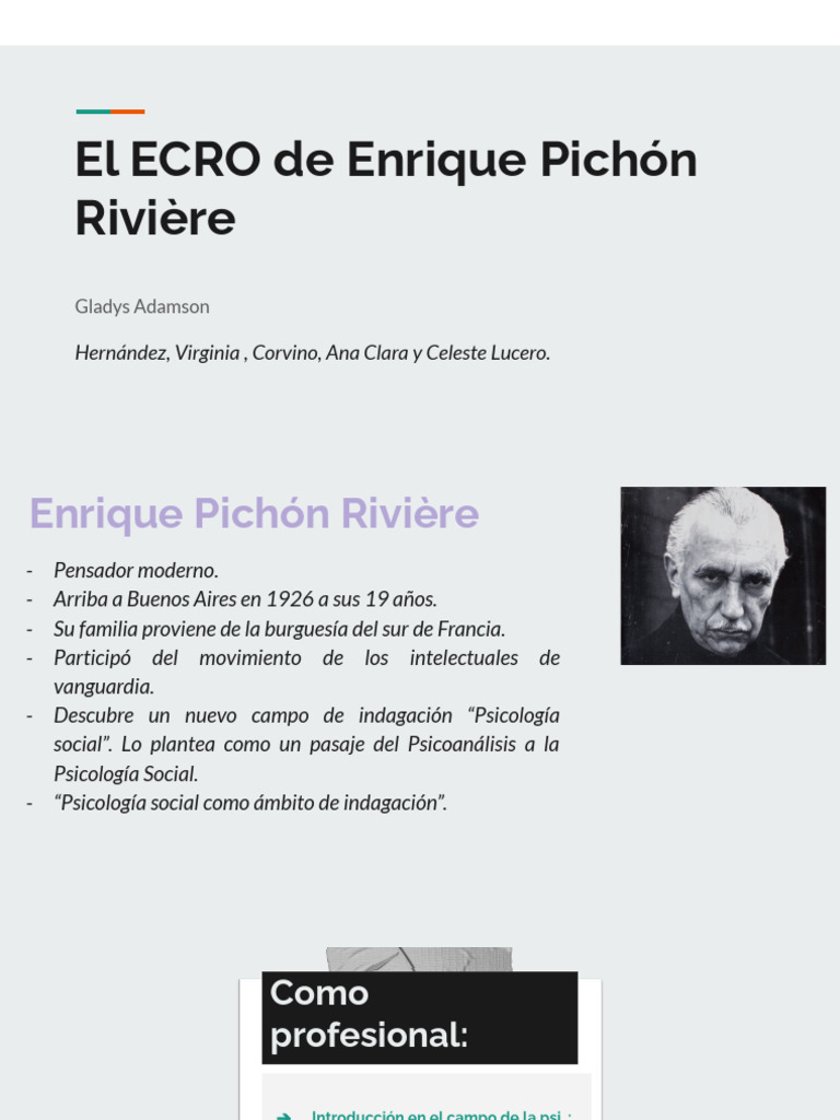 ECRO - Enrique Pichon Rivière | PDF | Psicoanálisis | Sicología