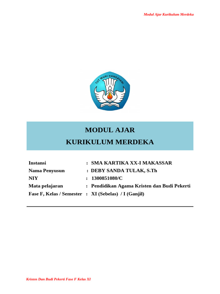 Modul AJAR KUMER PAK Kelas 11 | PDF