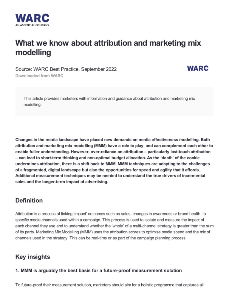 107151 What We Know About Attribution A | PDF | Marketing