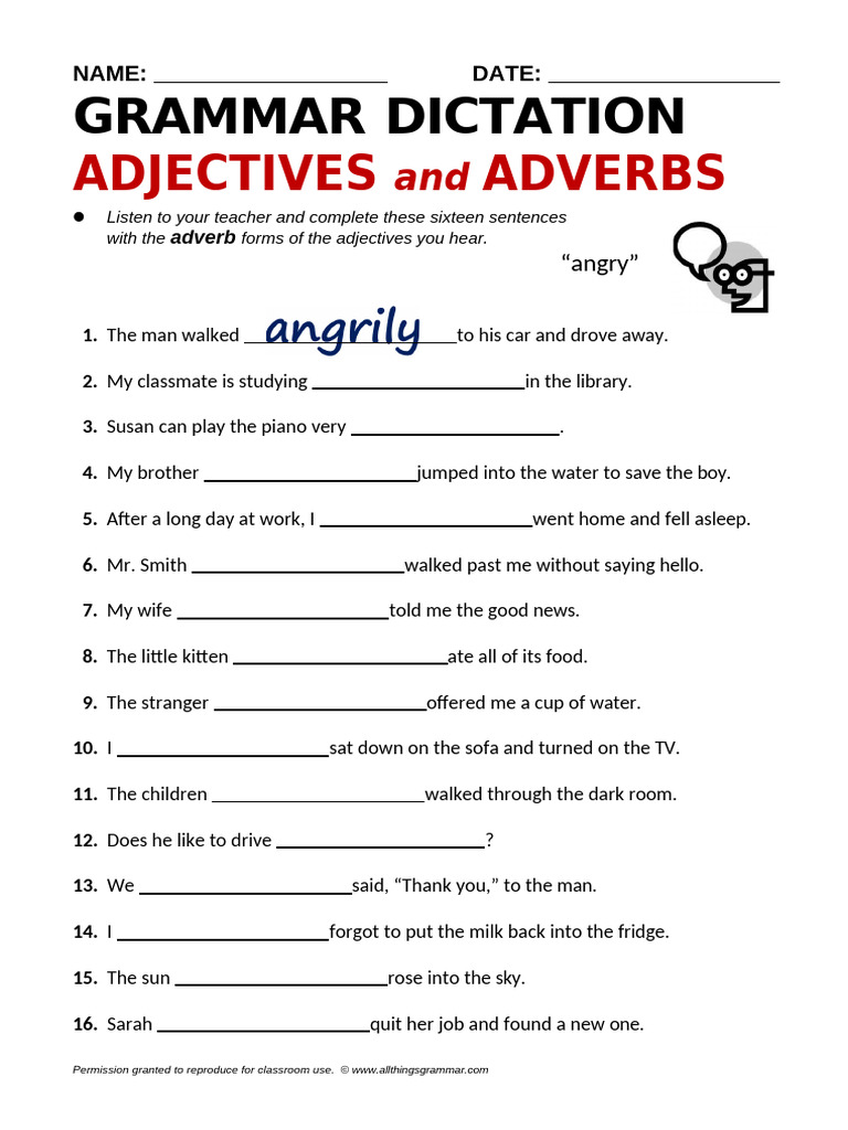 ADVERBS - (Adjective Into Adverb) EXERCISE | PDF