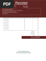 Printable Restaurant Receipt Template | PDF