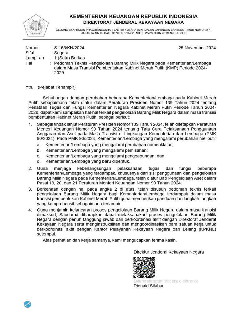 PEDOMAN_TEKNIS_PENGELOLAAN_BMN_PADA_MASA_TRANSISI_KABINET_MERAH_PUTIH ...