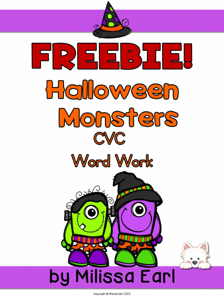 FREEBIEAsamplefromHalloweenMonstersCVCActivitySheetsScienceofReading-1 ...