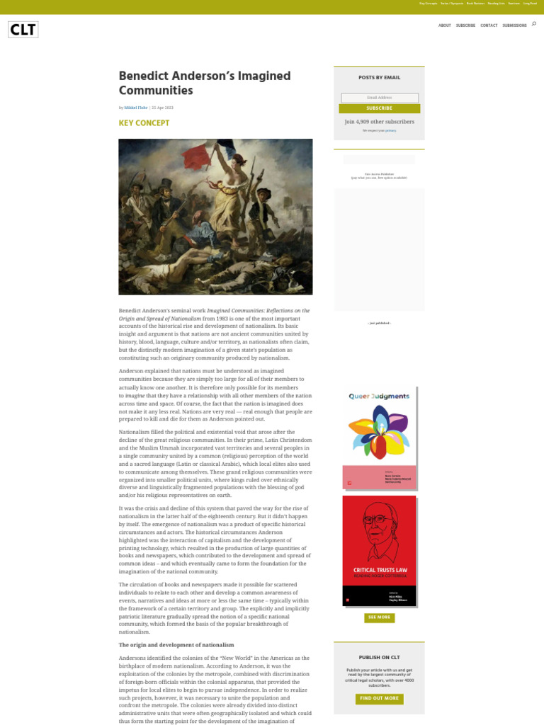 Benedict Anderson - Imagined Communties | PDF | Nationalism | Nation