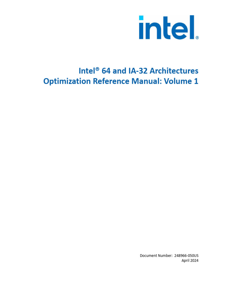 Intel® 64 and IA-32 Architectures Optimization Reference Manual Volume 1 | PDF | Computer ...