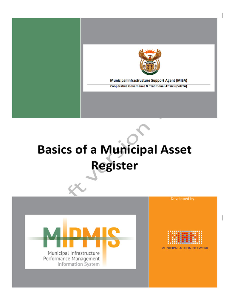 Municipal Asset Register Basics Guide | PDF | Depreciation | Infrastructure