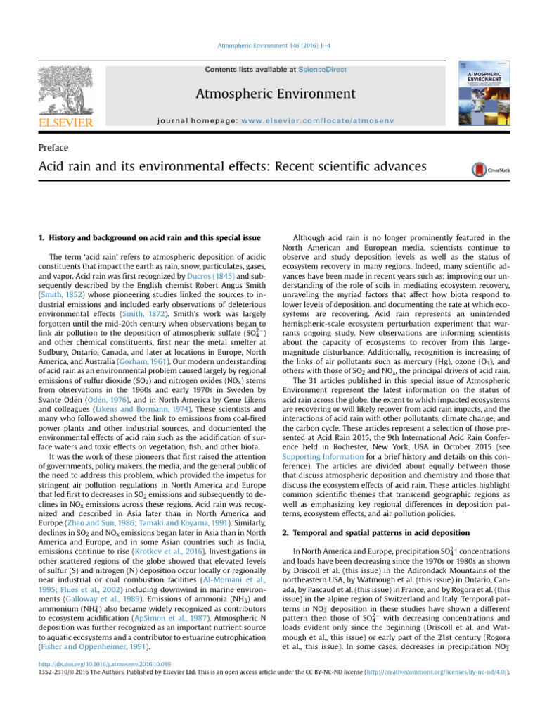Acid Rain and Its Environmental Effects_ Recent Scientific Advances ...