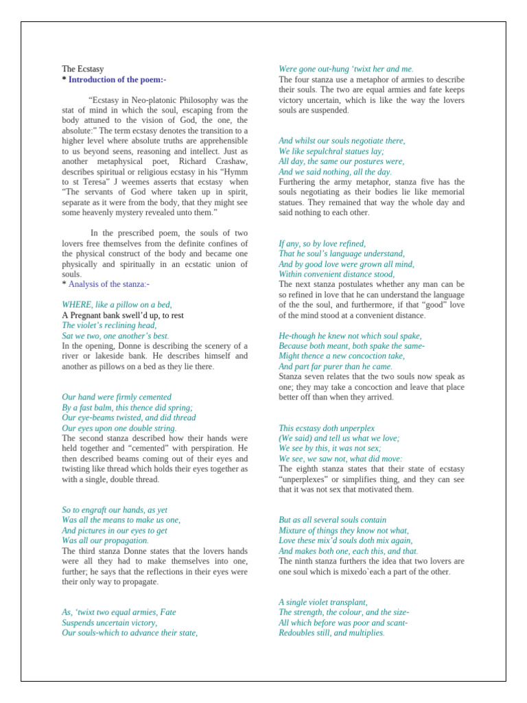 John Donne Poems | PDF | Soul | Religious Ecstasy
