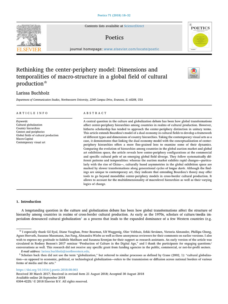 Rethinking Center-Periphery in Culture | PDF | World Systems Theory ...