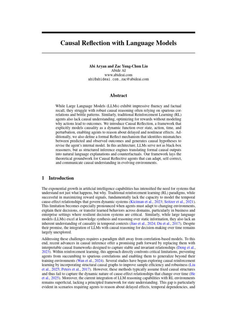 Causal Reflection With Language Models | PDF | Causality | Hypothesis