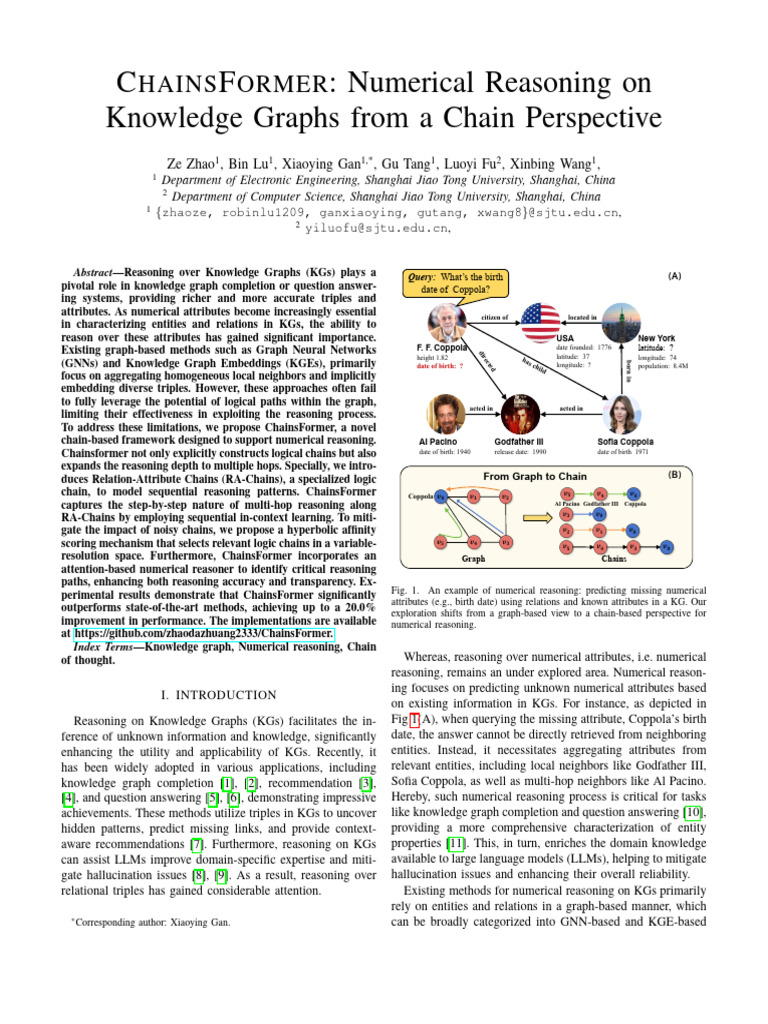 ChainsFormer: Enhanced Numerical Reasoning | PDF | Hyperbolic Geometry ...