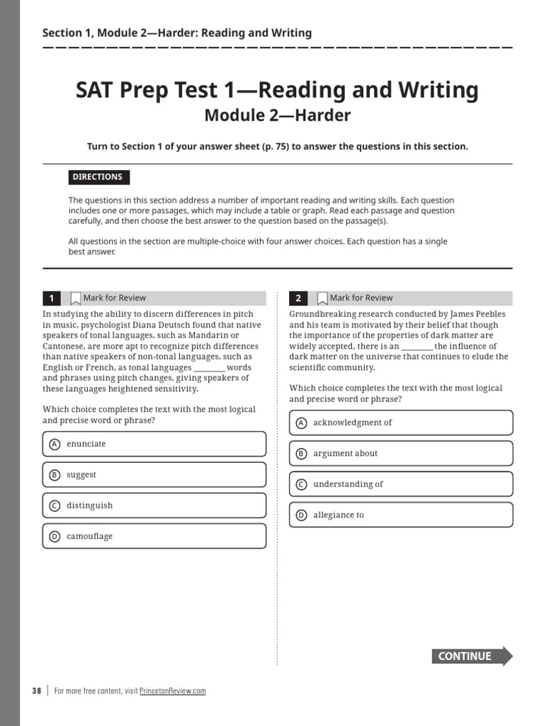 SAT Reading and Writing Practice Test | PDF | Leadership | Emotions