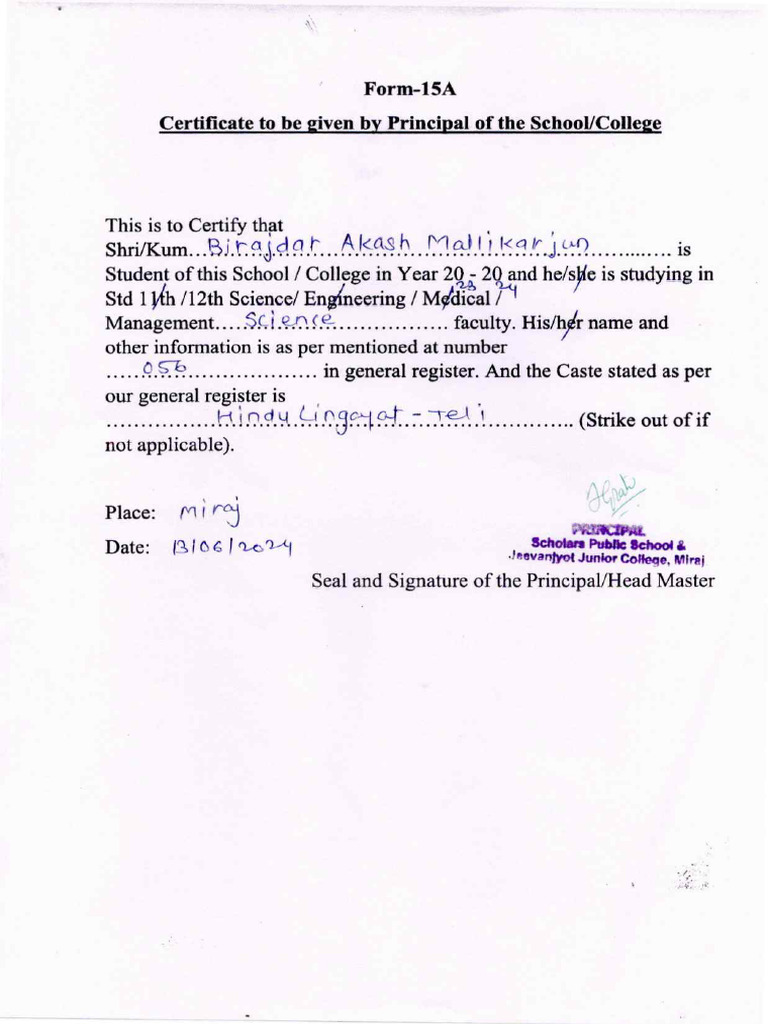 15a and School Letter | PDF