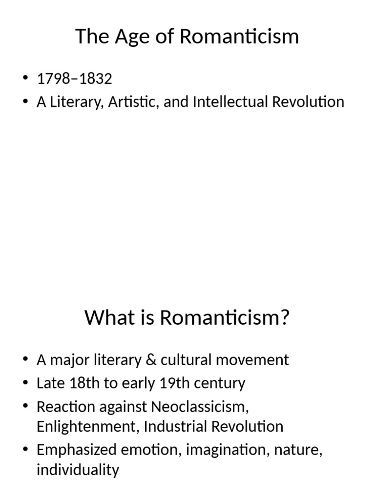 Age of Romanticism Presentation | PDF