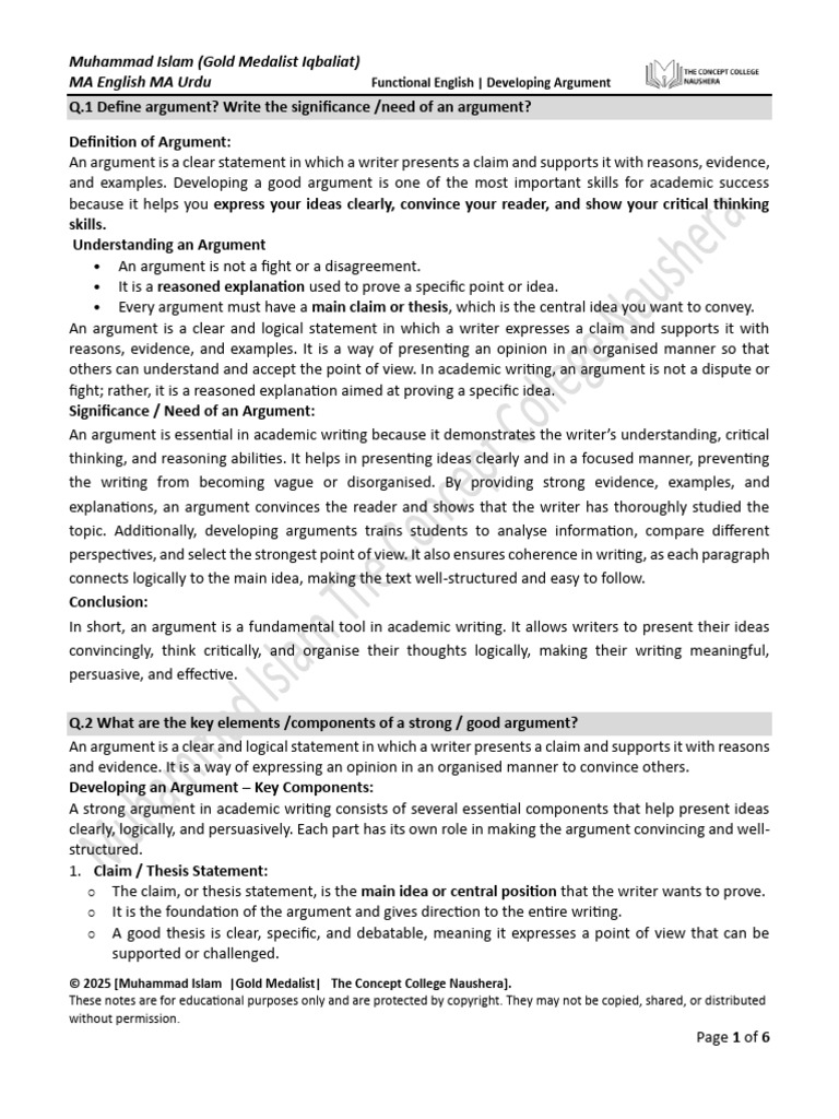 Developing Argument | PDF | Argument | Fallacy