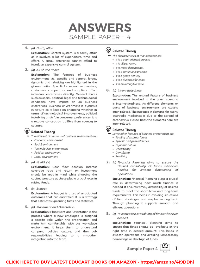 25-26 Cbse 12 Bst Sqp Solutions (1) | PDF | Stocks | Incentive