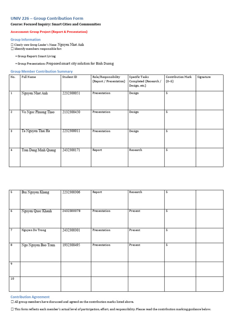 Assessment 3 - UNIV226_Group_Contribution_Form_Updated (1) (1) | PDF