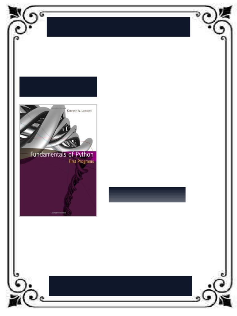 Fundamentals of Python First Programs 1st Edition Kenneth A. Lambert ...