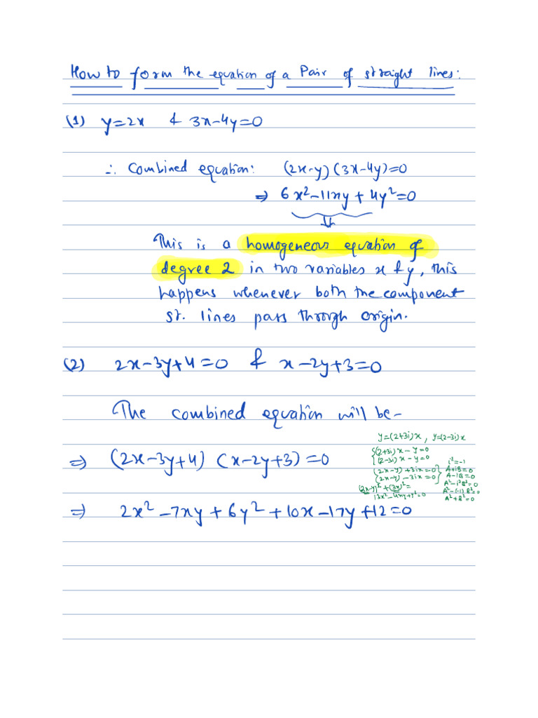 Forming Equations of Straight Lines | PDF