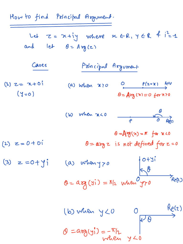 Complex Numbers - Principal Argument and Trigonometric Form | PDF ...