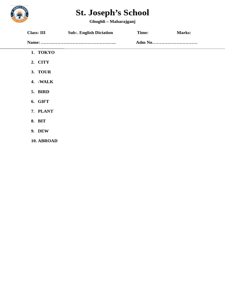 English Dictation | PDF