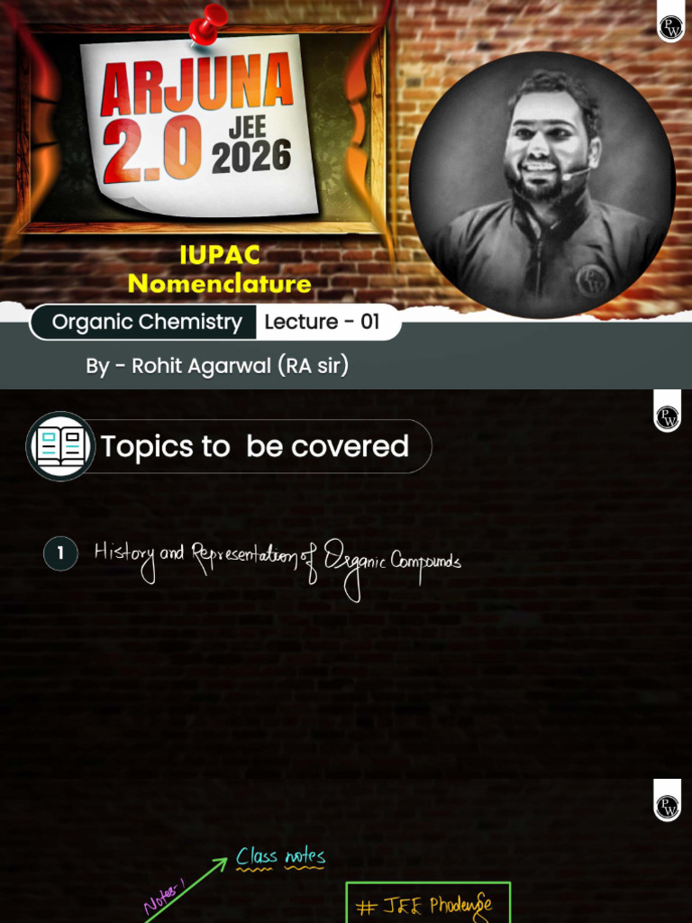 IUPAC Nomenclature 01 Class Notes - PW4FREE | PDF