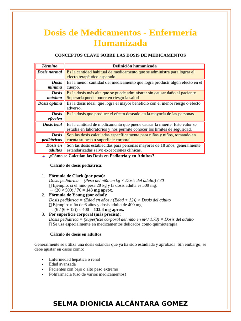Dosis de Medicamentos-SELMA | PDF