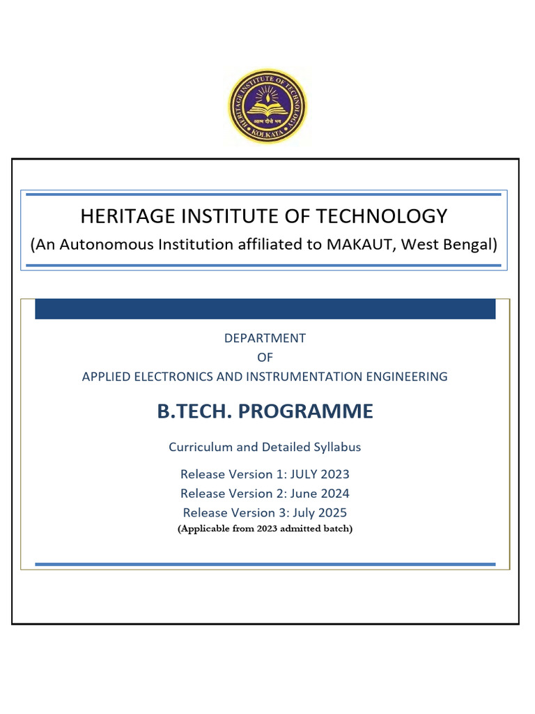 B.Tech Applied Electronics Curriculum 2023 | PDF | Matrix (Mathematics ...