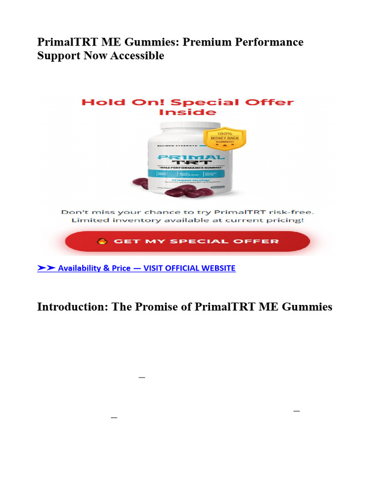 PrimalTRT ME Gummies supplements Health | PDF | Dietary Supplements ...