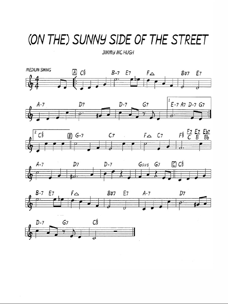 On The Sunny Side of The Street Lead Sheet v6 | PDF