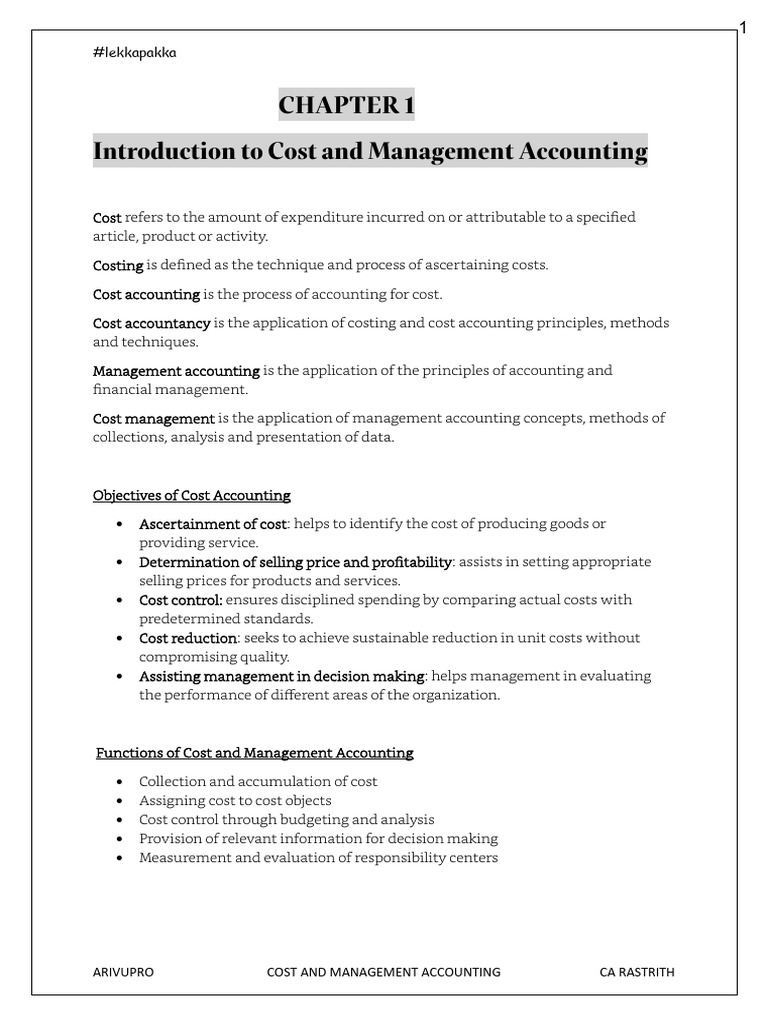 Cost and Management Accounting Study Material Lyst1741774122396 | PDF ...