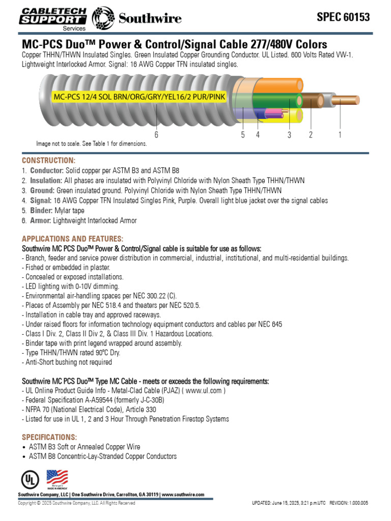 SOUTHWIRE_SPEC60153 | PDF | Electric Power | Electromagnetism
