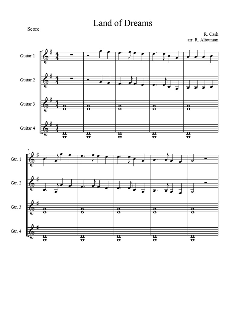 Land of Dreams Quartet - Score | PDF