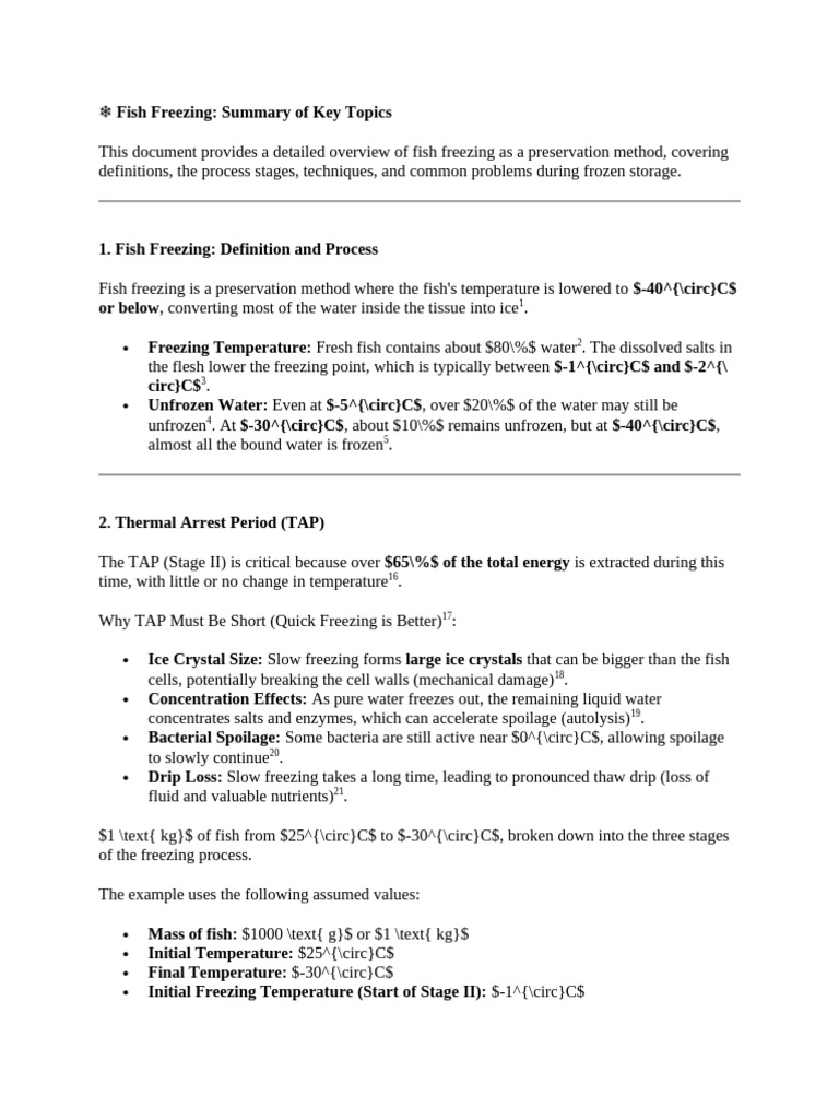 Fish Freezing | PDF | Refrigerator | Freezing