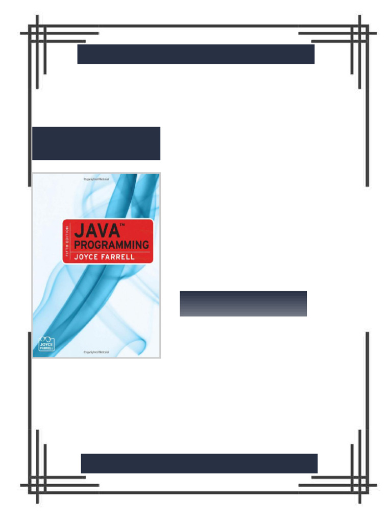 Java Programming 5th Edition Joyce Farrell ebook licensed digital version | PDF | Inheritance ...