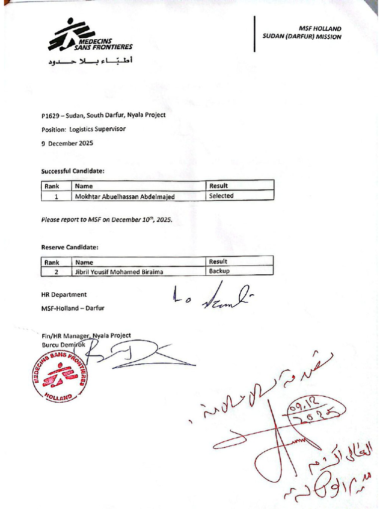 Finally Selected Log Supervisor MSF | PDF