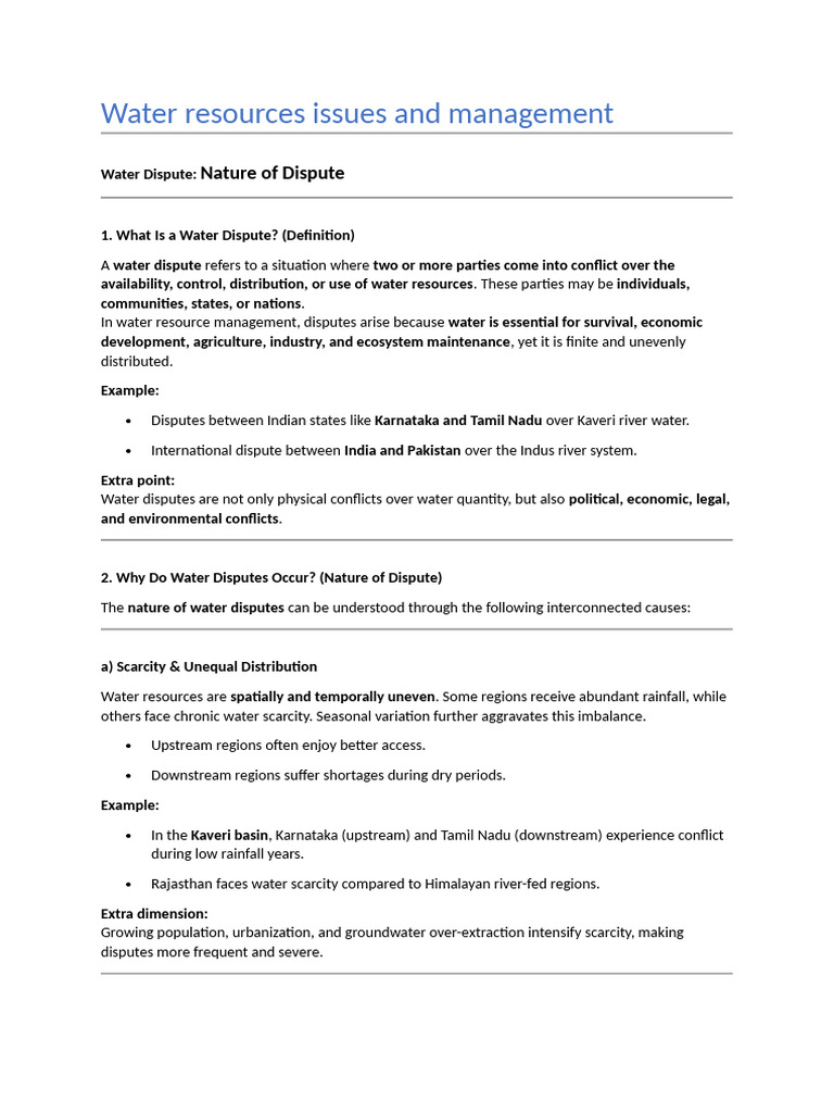 Understanding Water Disputes and Management | PDF | River | Hydrology