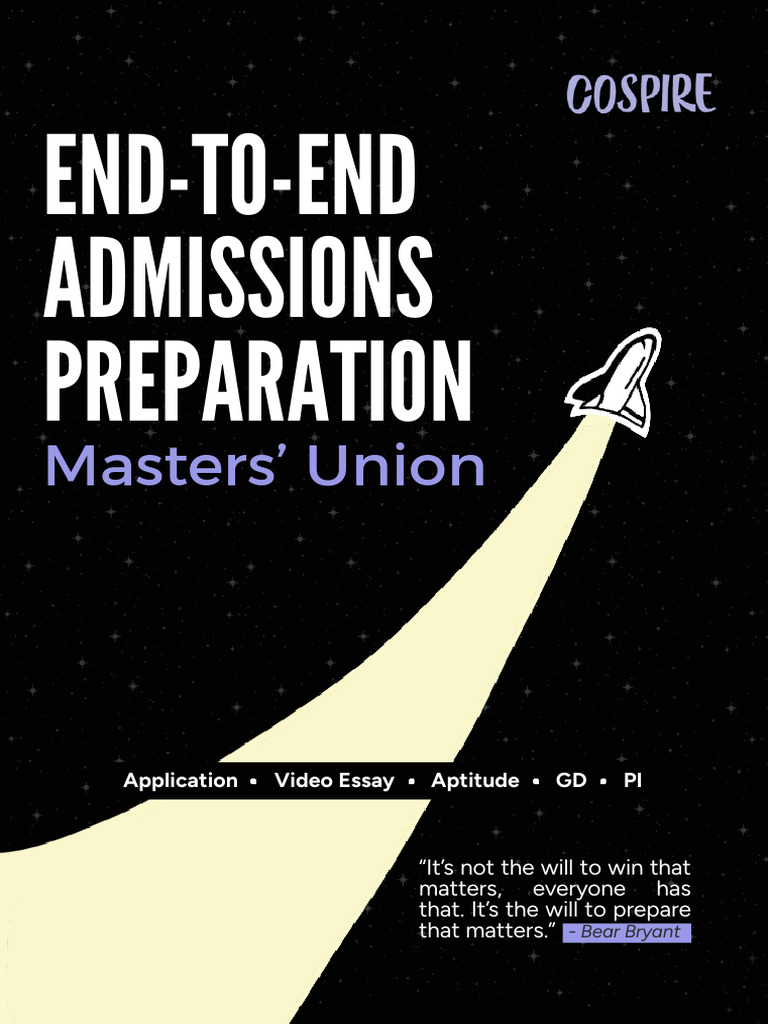 Masters' Union Admissions Prep Guide | PDF