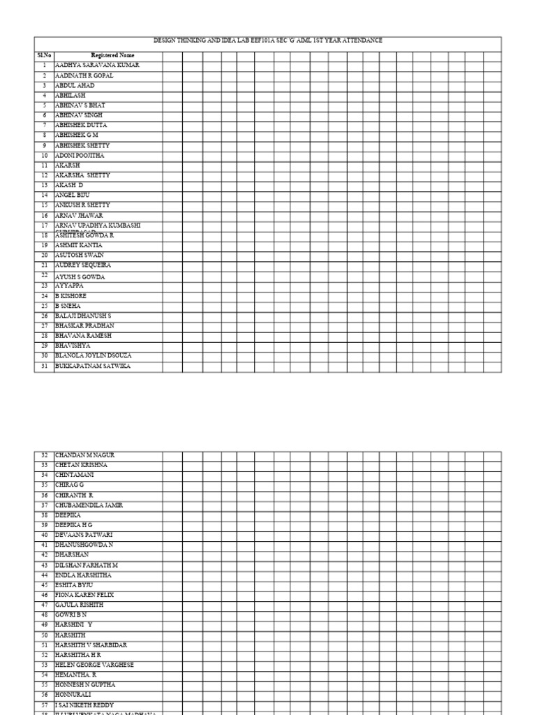 G Aiml Attendance Idea Class | PDF