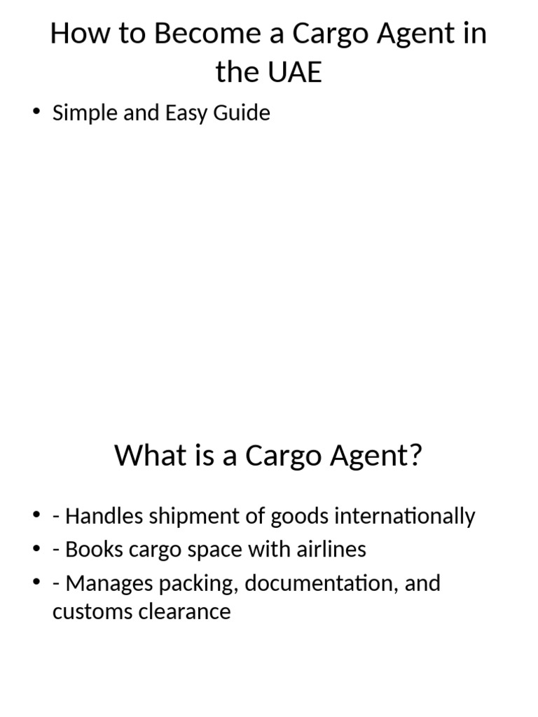 Updated Cargo Agent UAE English Presentation Final | PDF