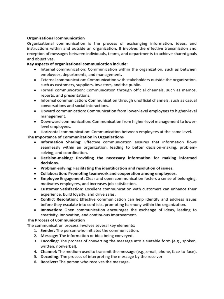 Communication in Organization | PDF | Nonverbal Communication ...