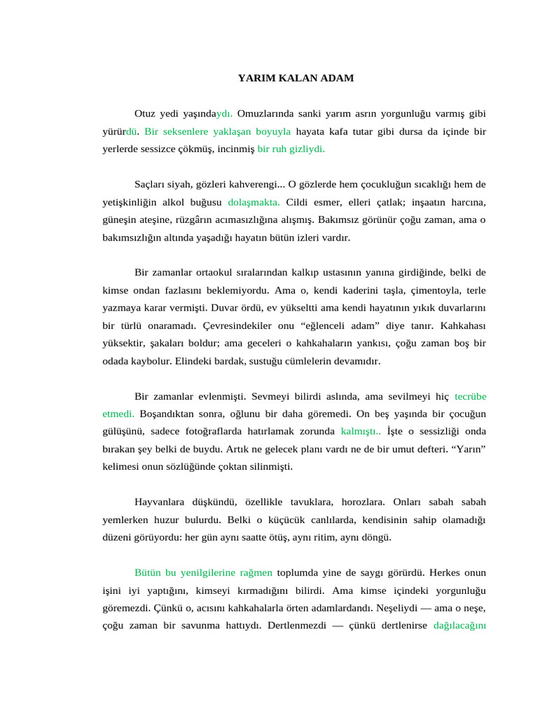 Yarim Kalan Adam | PDF